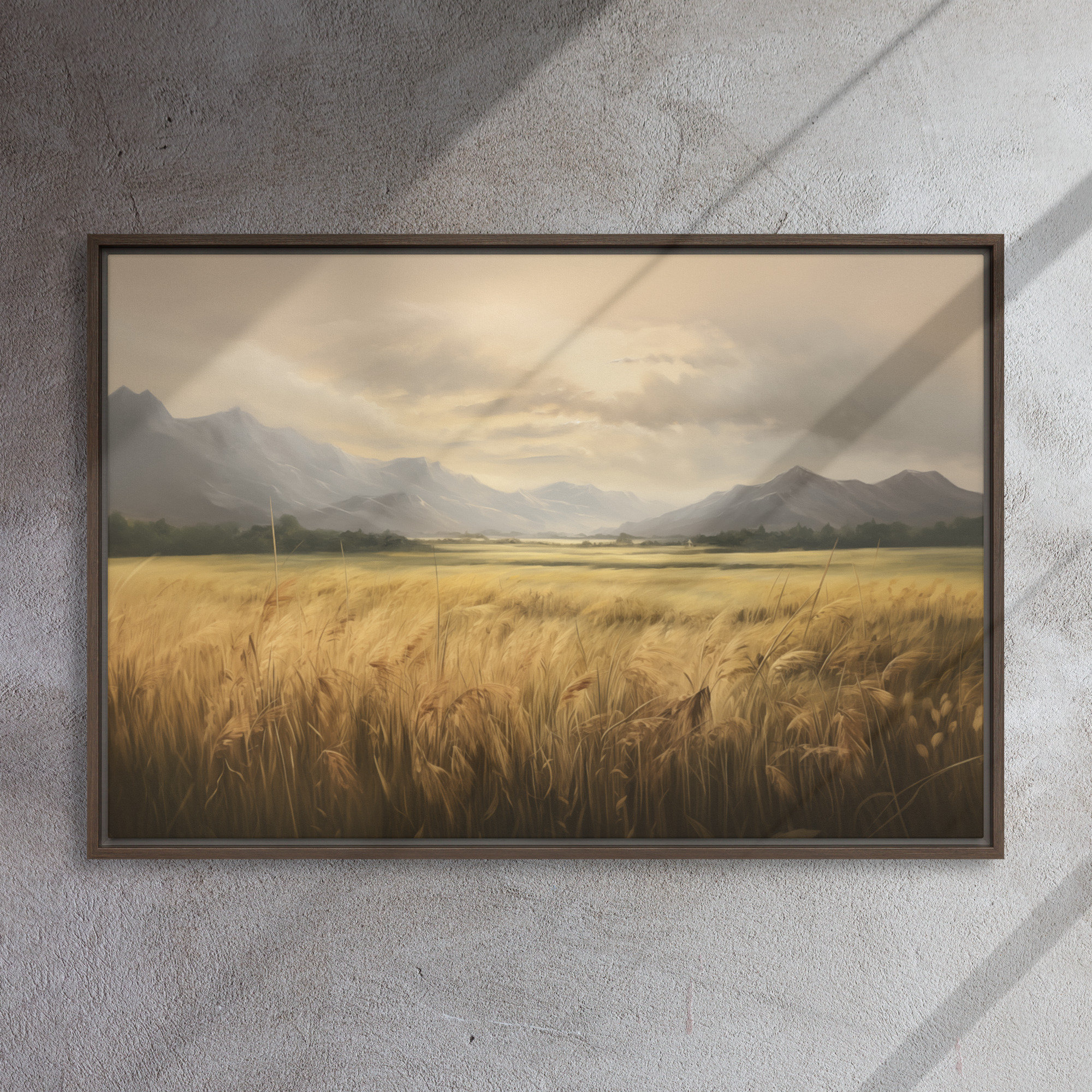 Beautiful Field and Mountains on Canvas - Etsy