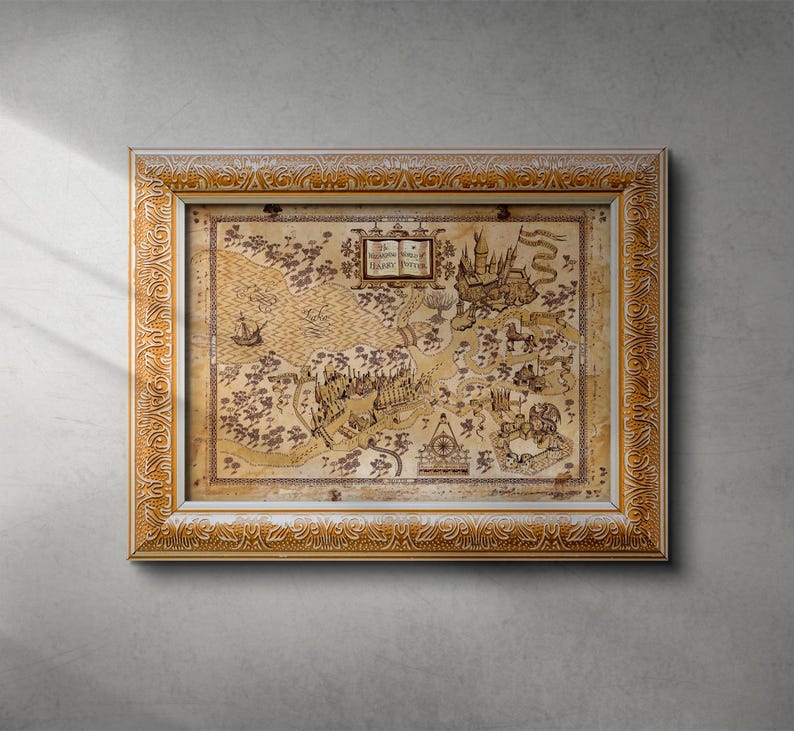 Wizarding World Map ,fantasy Magic School Map, Witchcraft & Wizardry ...