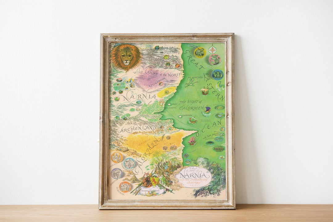 Narnia Map Art Print,the Chronicles of Narnia Map ,A Map of Narnia and ...