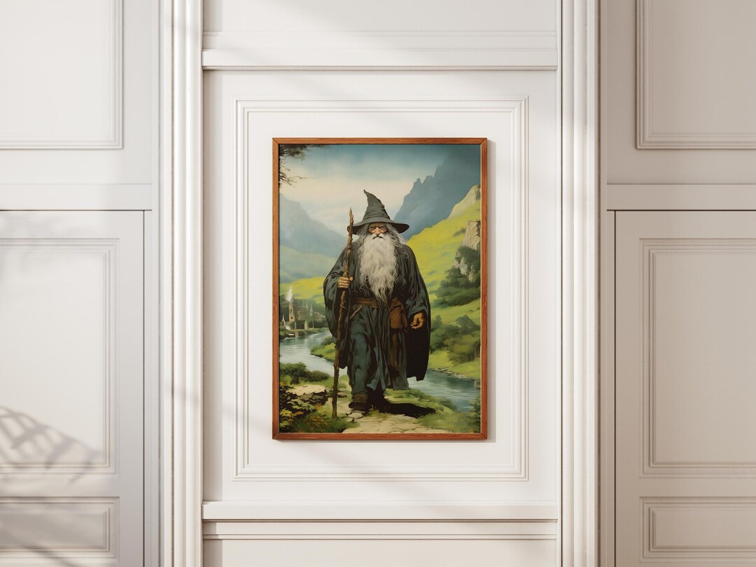 Gandalf Poster, Wizard Wall Art, Fantasy Print, LOTR Decor, Magical ...