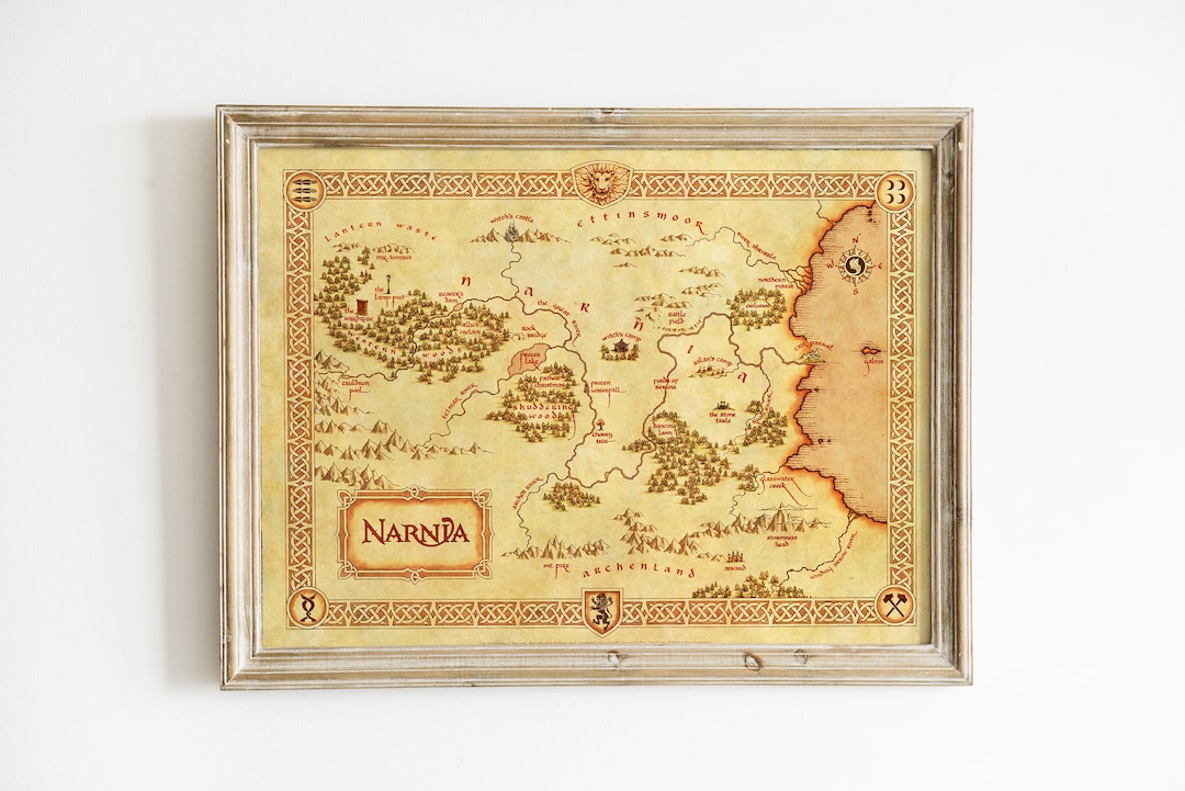 Narnia Map Art Print,the Chronicles of Narnia Map ,A Map of Narnia and ...