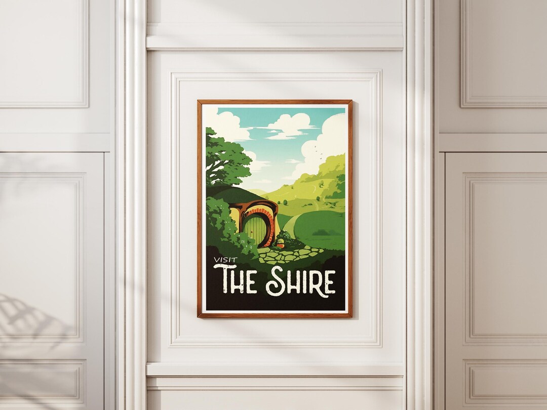 Visit the Shire Poster – Hobbit Hole Wall Art – Cozy Green Fantasy ...