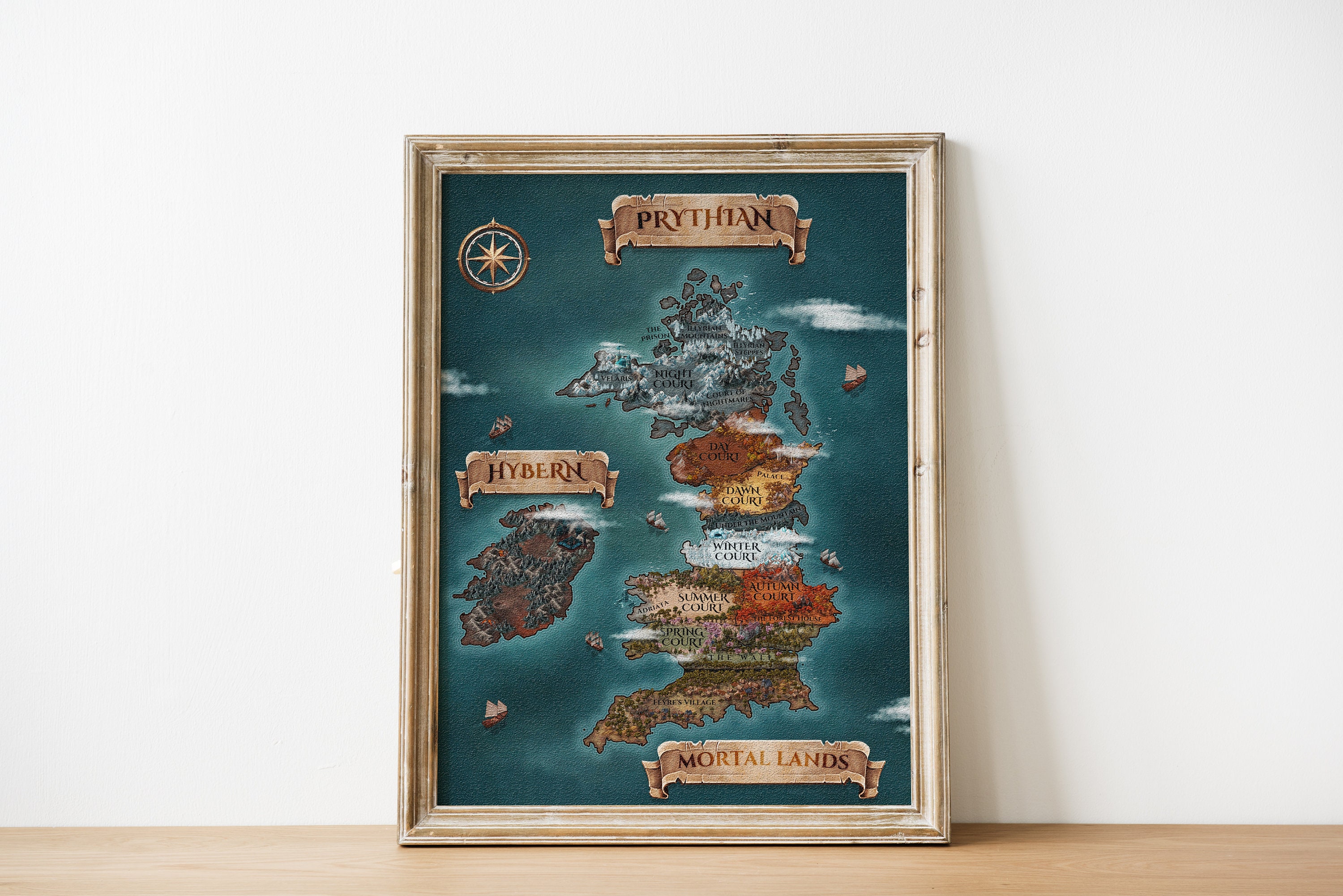 Buy Map of Prythian, ACOTAR Map, Realm of Faeries Map, A Court of ...