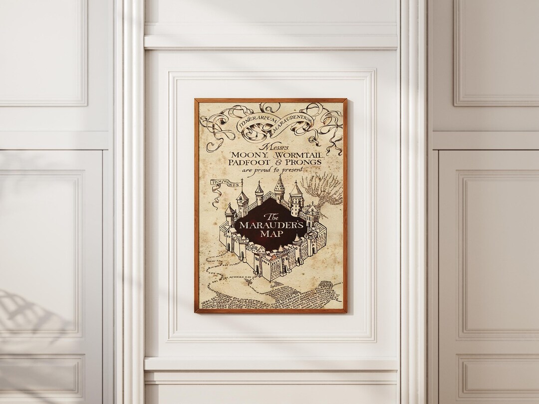 Marauders Map Canvas,wizarding World Fantasy Art, Magical School Poster ...