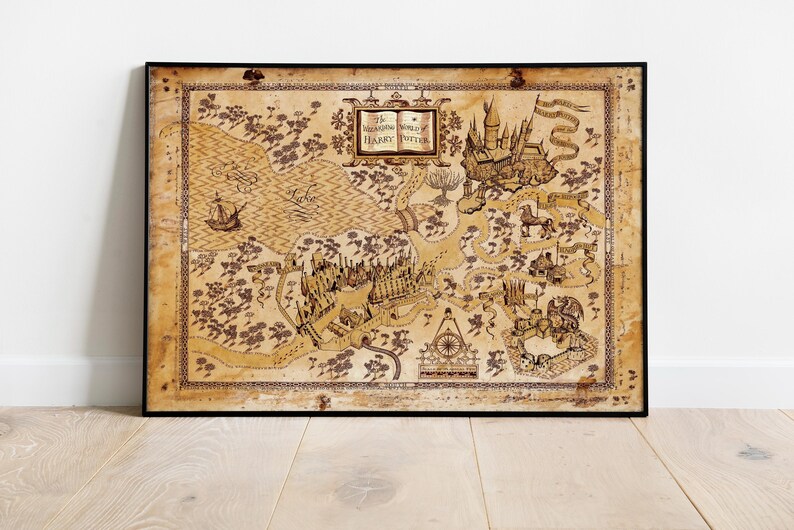 Wizarding World Map ,fantasy Magic School Map, Witchcraft & Wizardry ...