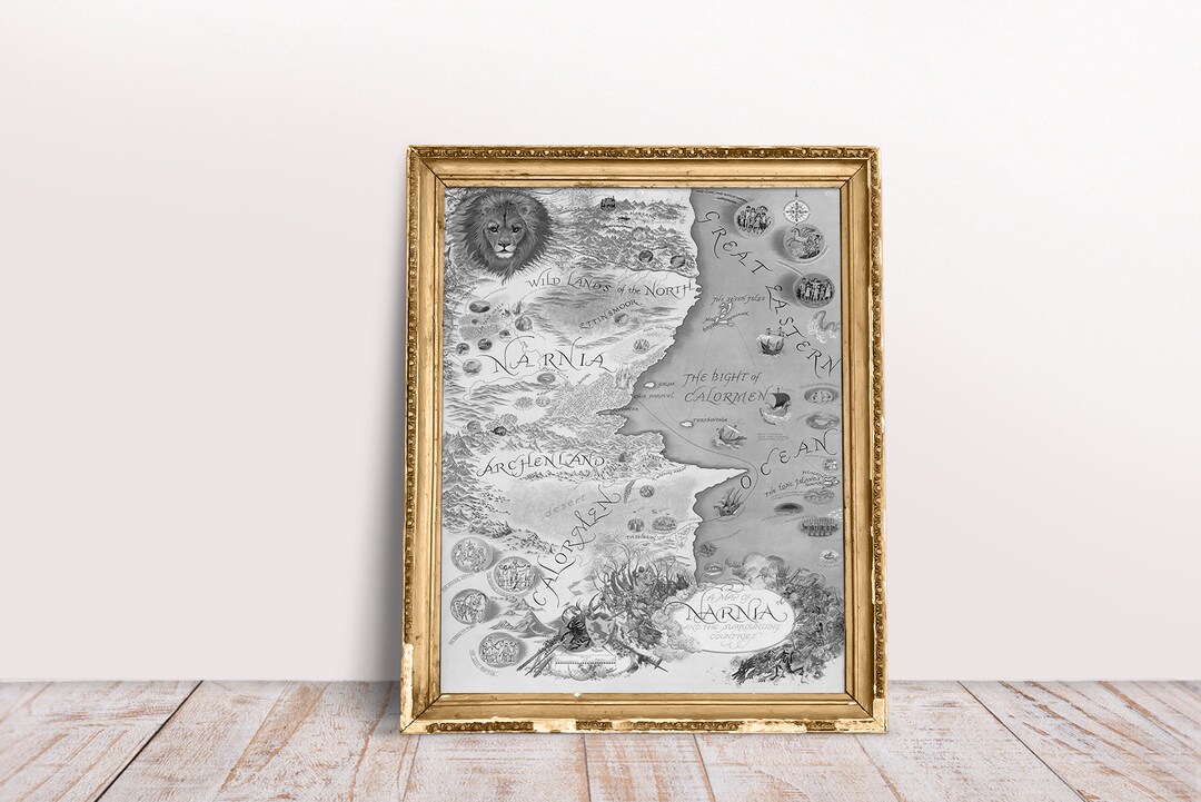 Narnia Map Art Print,the Chronicles of Narnia Map ,A Map of Narnia and ...