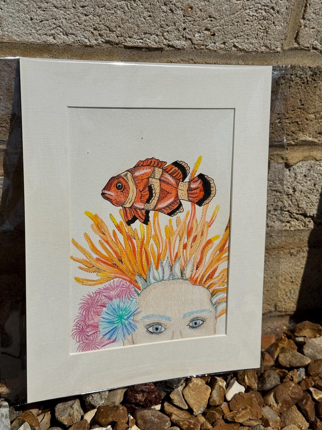 Under the Sea - Mermaid - Coral in Her Hair. Clownfish Fantasy Picture ...