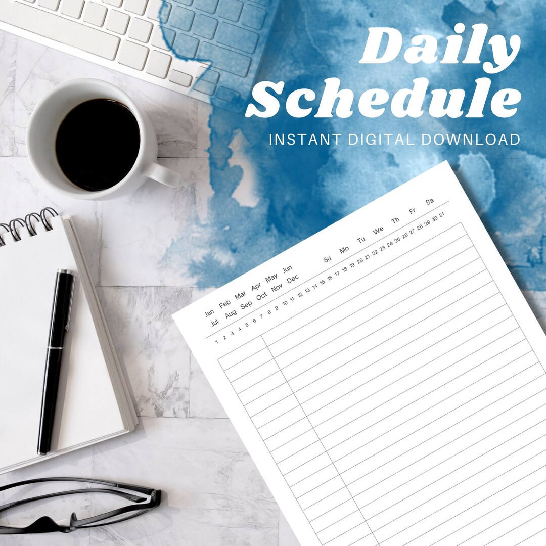Daily Planner Printable, Daily Schedule Printable, Daily Planner PDF ...