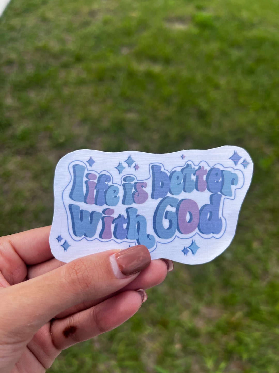 Holographic Christian Sticker, "life is Better With God", Waterproof - Etsy