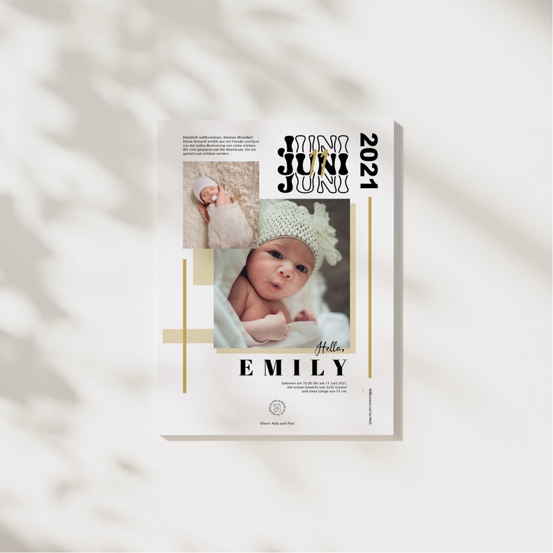 Personalized Baby Poster: Magazine Cover With Birth Details and Photo ...