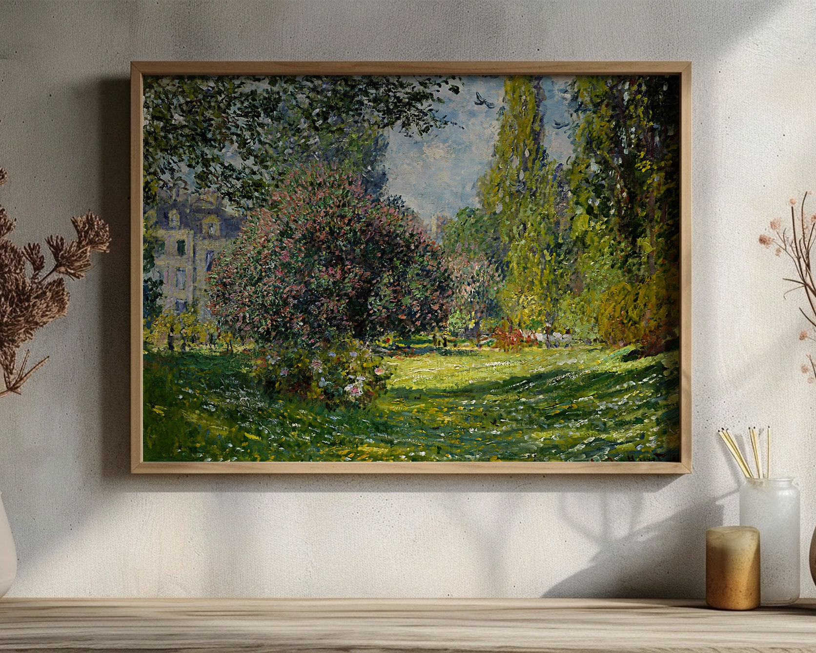 Vintage Parisian Park Monet Impressionist Landscape Printable Antique ...