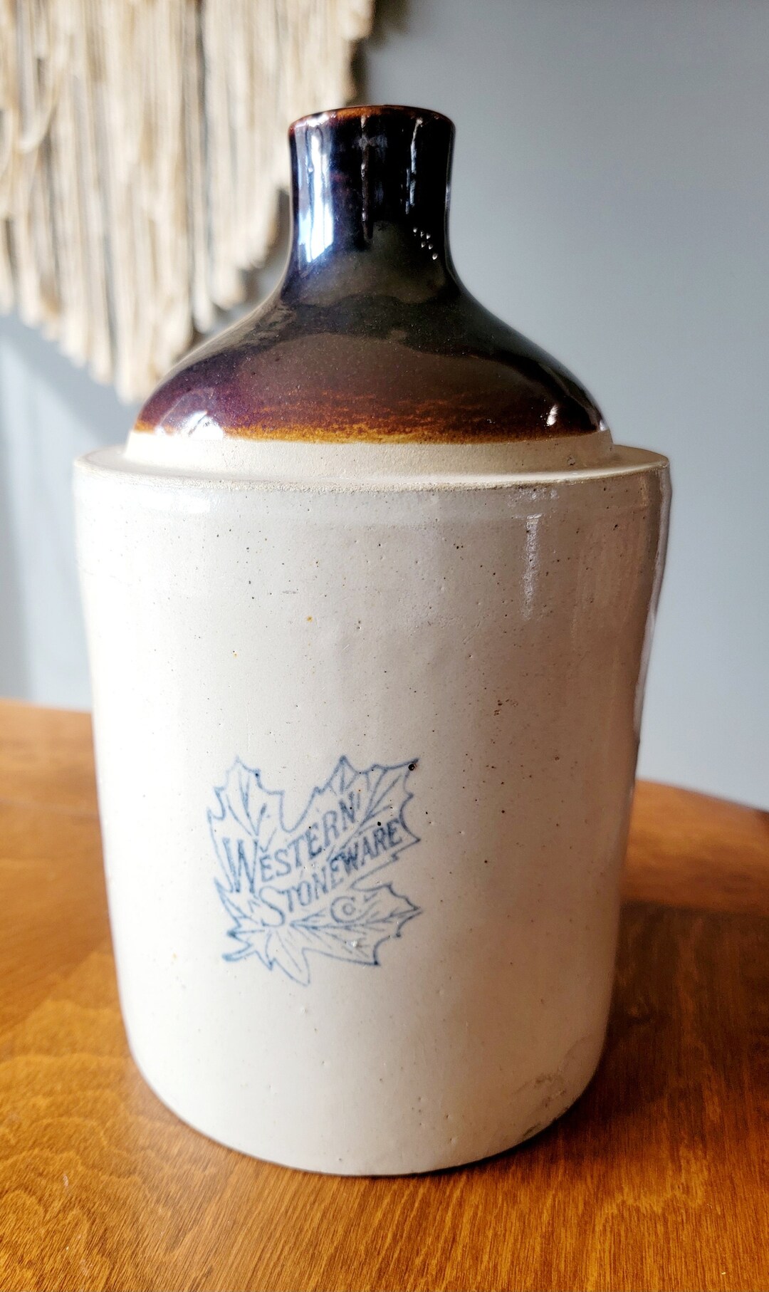 Rare Western Stoneware 1 Gallon Jug With Blue Logo - Etsy