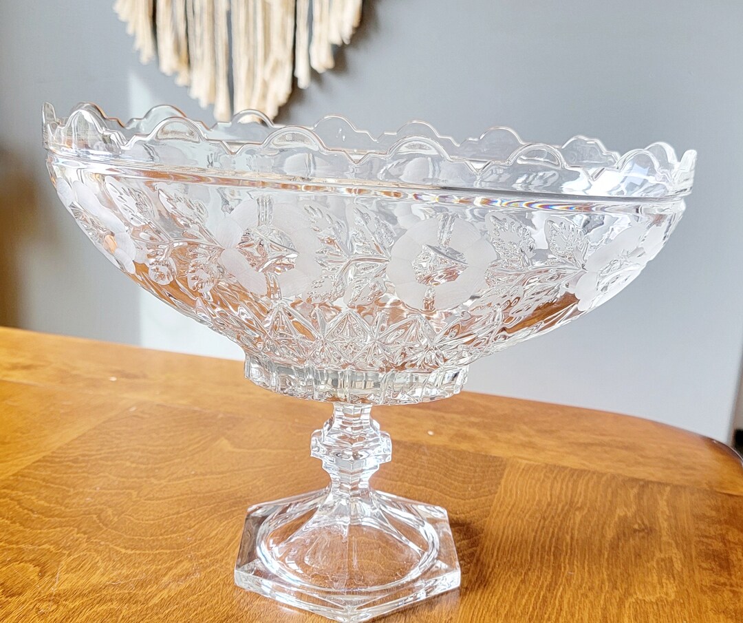 Ambrosia 24% Lead Crystal Footed Compote - Etsy