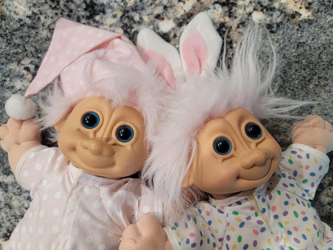Pair of Russ Troll Kids Dolls Jelly Bean Bunny & Peek-a-boo Butt - Etsy