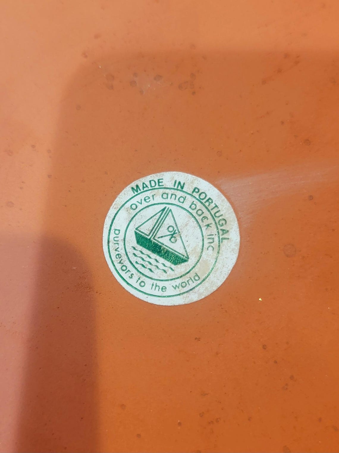 Vintage Terra Cotta Over and Back Inc. Chip and Dip Serving Dish With ...