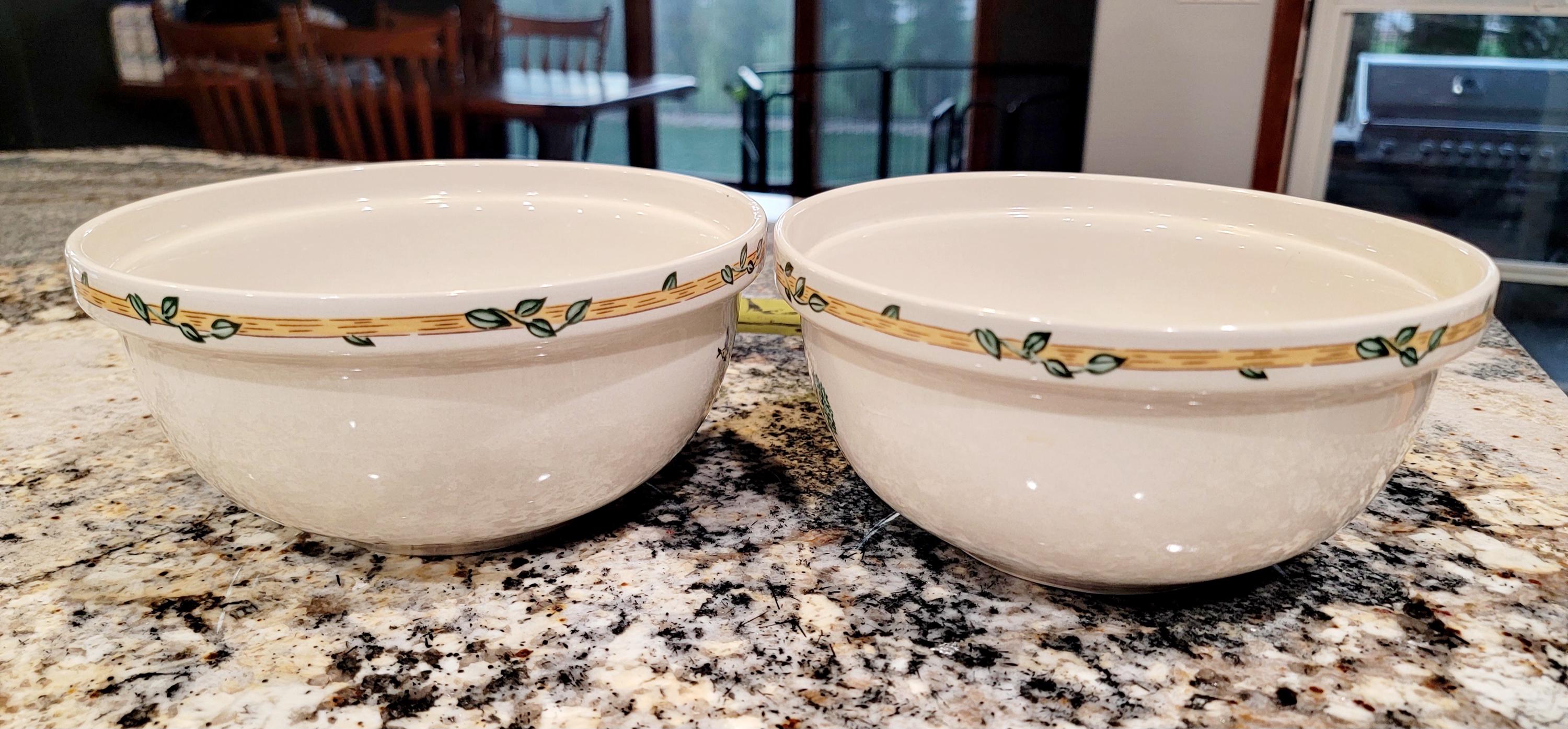 Vintage Birdhouse Mixing Bowls by Thomson Pottery Set of 2 8 Wide Bowls ...
