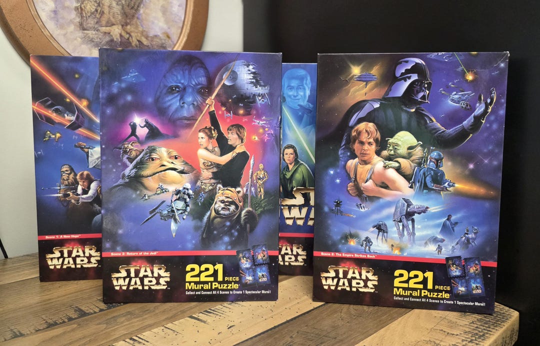 Star Wars Original Trilogy Mural Puzzles - Set of 4 by Milton Bradley ...