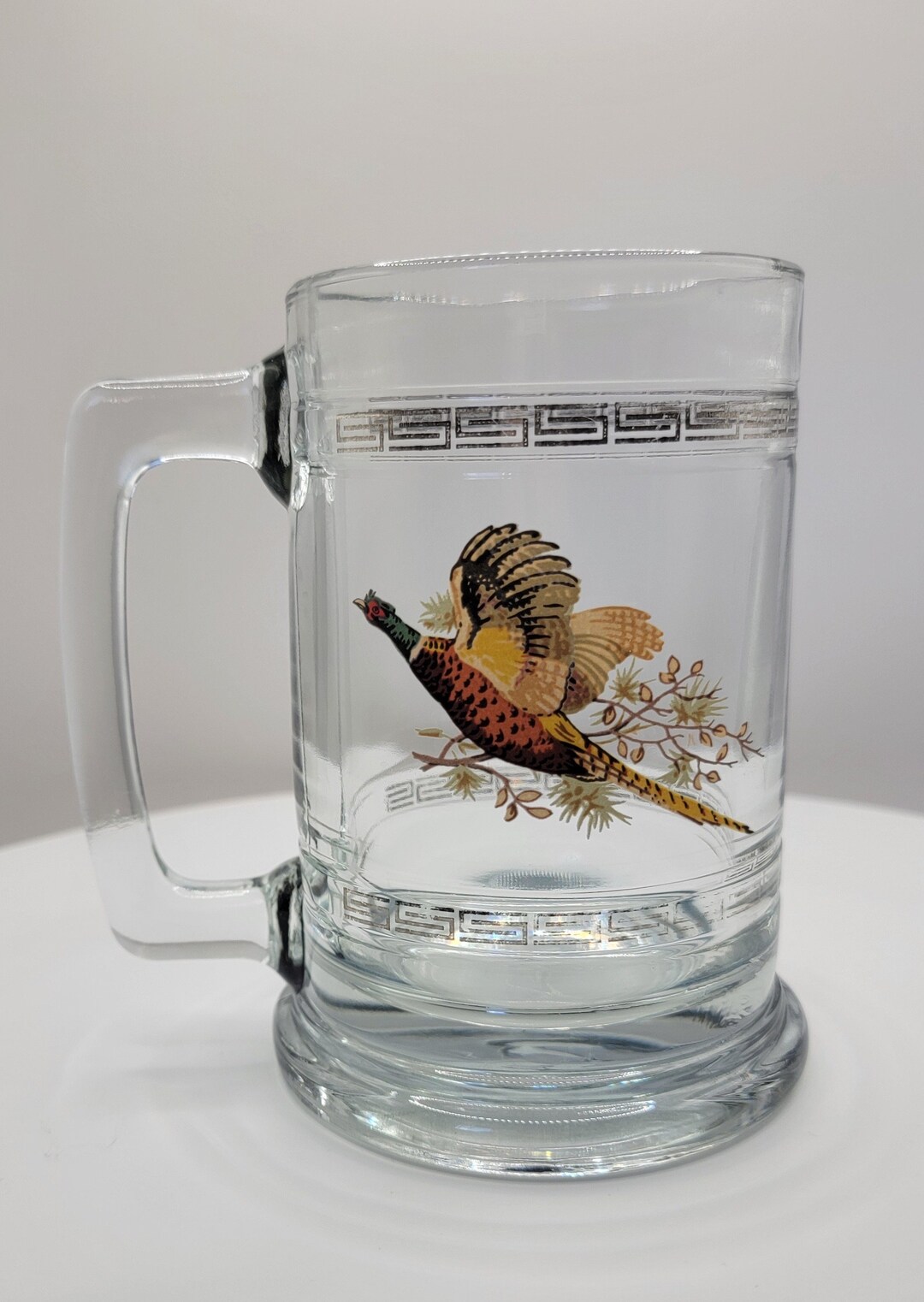 Vintage 12oz Beer Glass Stein With Pheasant Image - Etsy