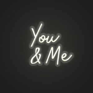 You and Me Neon Sign Wedding Backdrop Decoration Engagement Party Decor ...