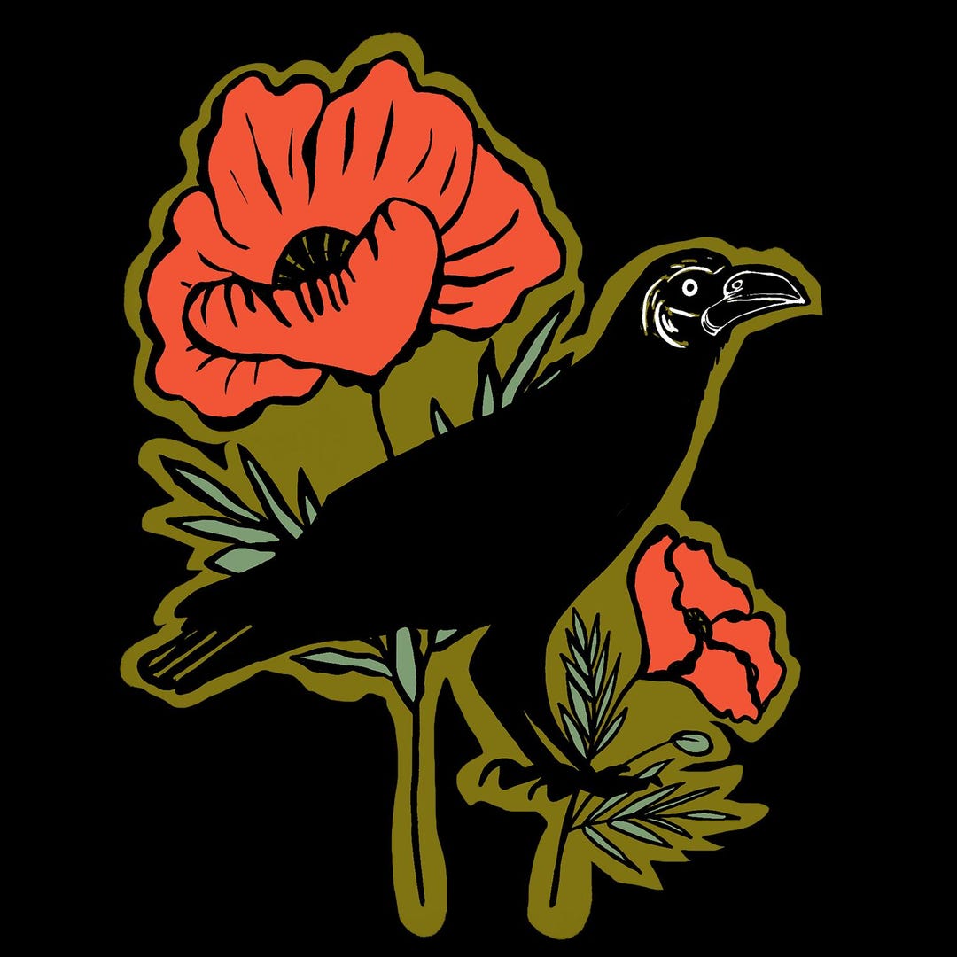 Poppy + Raven Sticker - Etsy