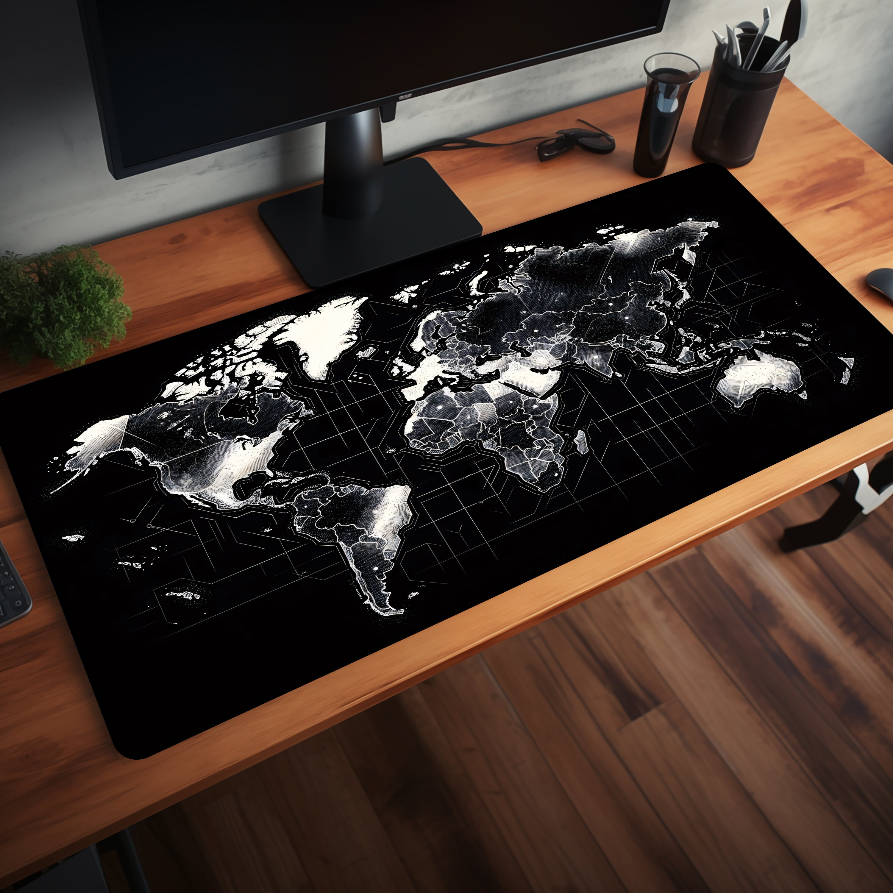World Map Gaming Mousepad - High Quality XXL Mouse Pad - Printed Gaming ...