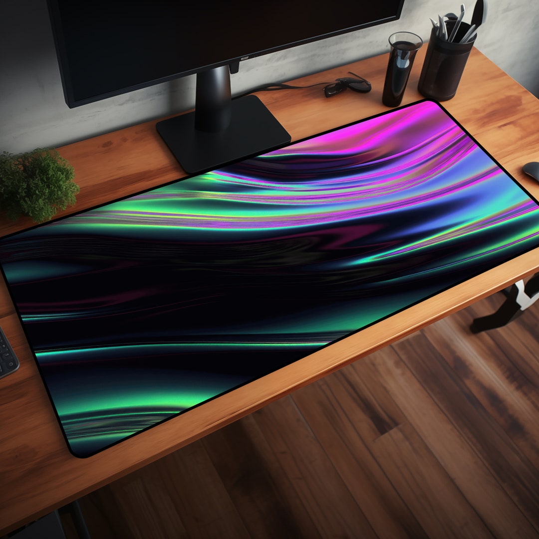 Holographic Wave Gaming Mousepad - High Quality XXL Mouse Pad - Printed ...