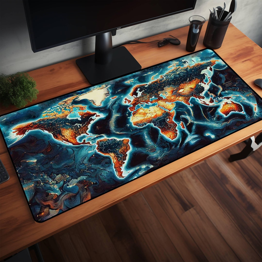 Realism World Map Earth Gaming Mousepad - High Quality XXL Mouse Pad ...