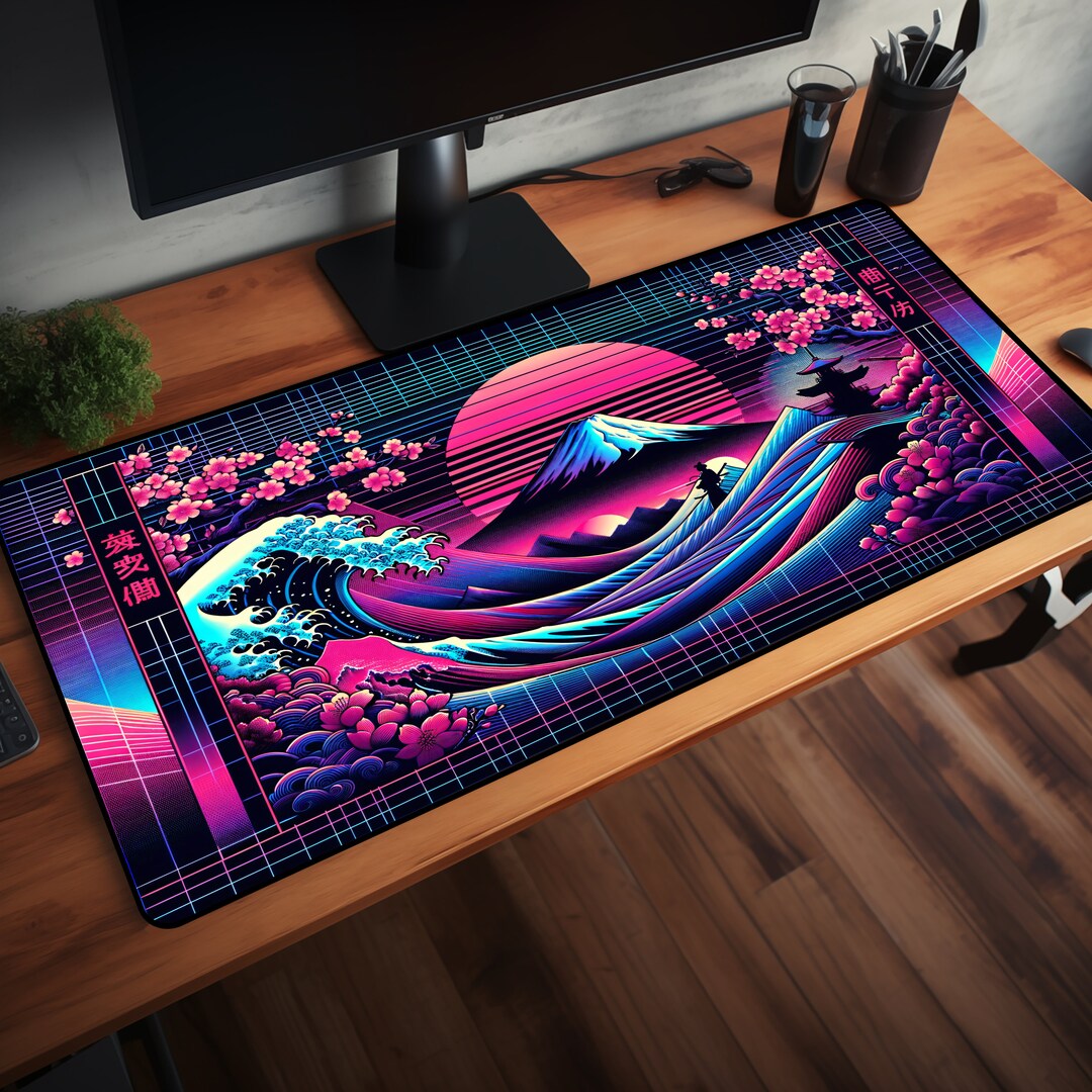 Synthwave Japan Gaming Mousepad - High Quality XXL Mouse Pad - Printed ...