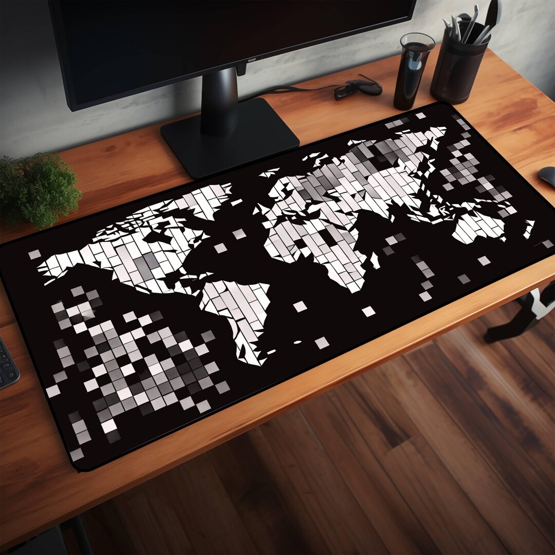 Cubism World Map Earth Gaming Mousepad - High Quality XXL Mouse Pad ...