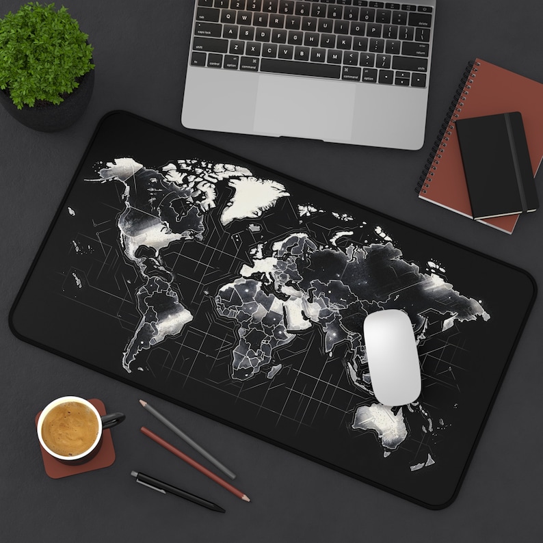 World Map Gaming Mousepad - High Quality XXL Mouse Pad - Printed Gaming ...