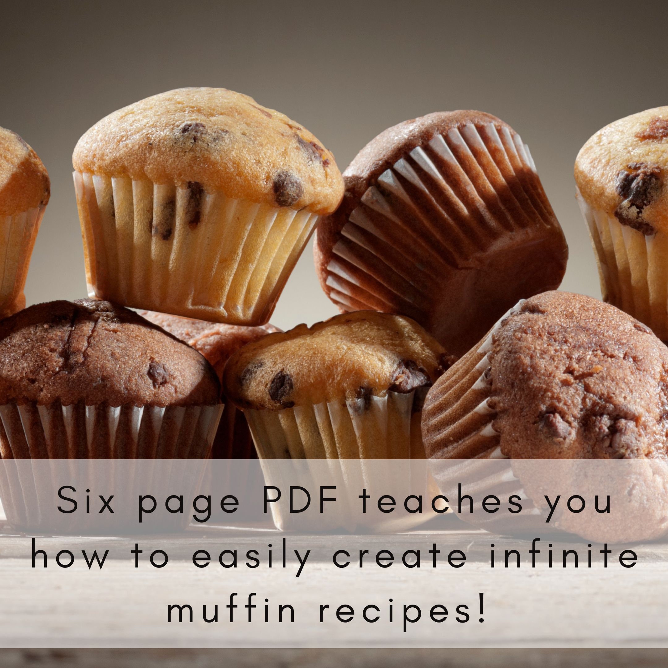 Recipe Universal Muffin PDF Instant Digital Download Gluten-free and Vegan Option Brunch Recipe ...
