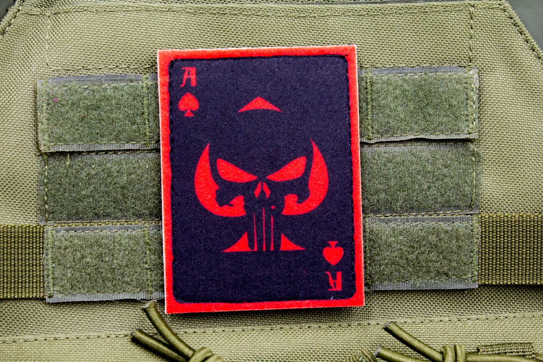 Ace of Spades Skull Velcro Morale Patch - Etsy