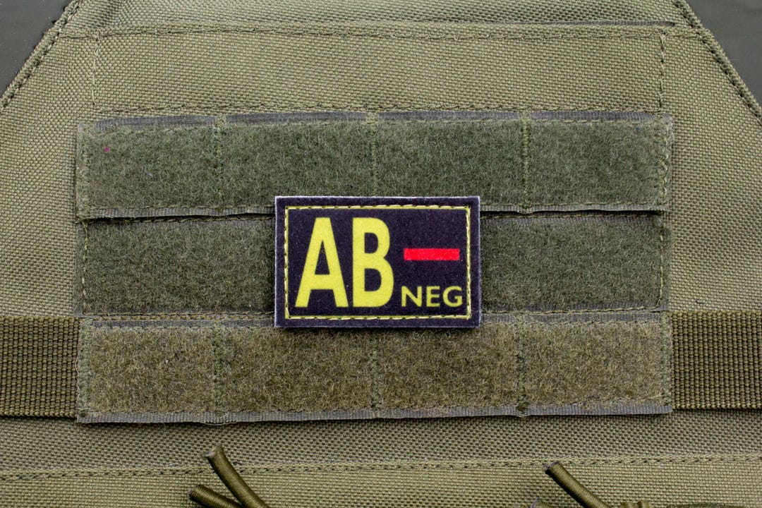 Blood Type AB- Neg BLACK Paramedic Emt Patch - Etsy