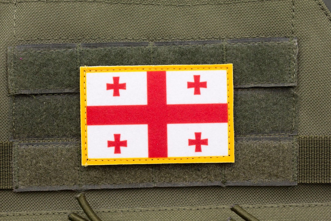 The Flag of Georgia Hook and Loop Patch Sakartvelos Drosha - Etsy