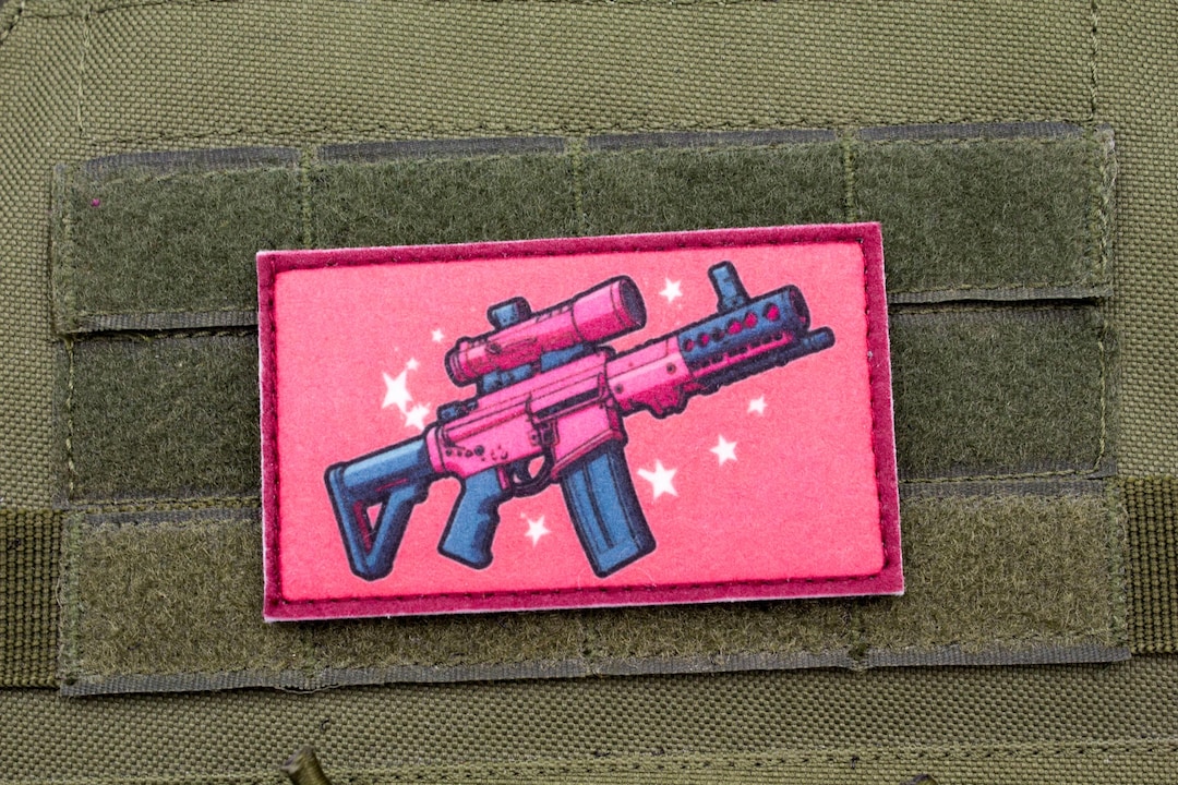 Barbie Style Pink Gun Hook and Loop Morale Patch - Etsy