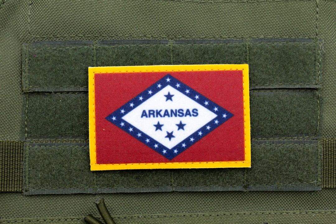 Arkansas Flag Patriotic Velcro Patch - Etsy