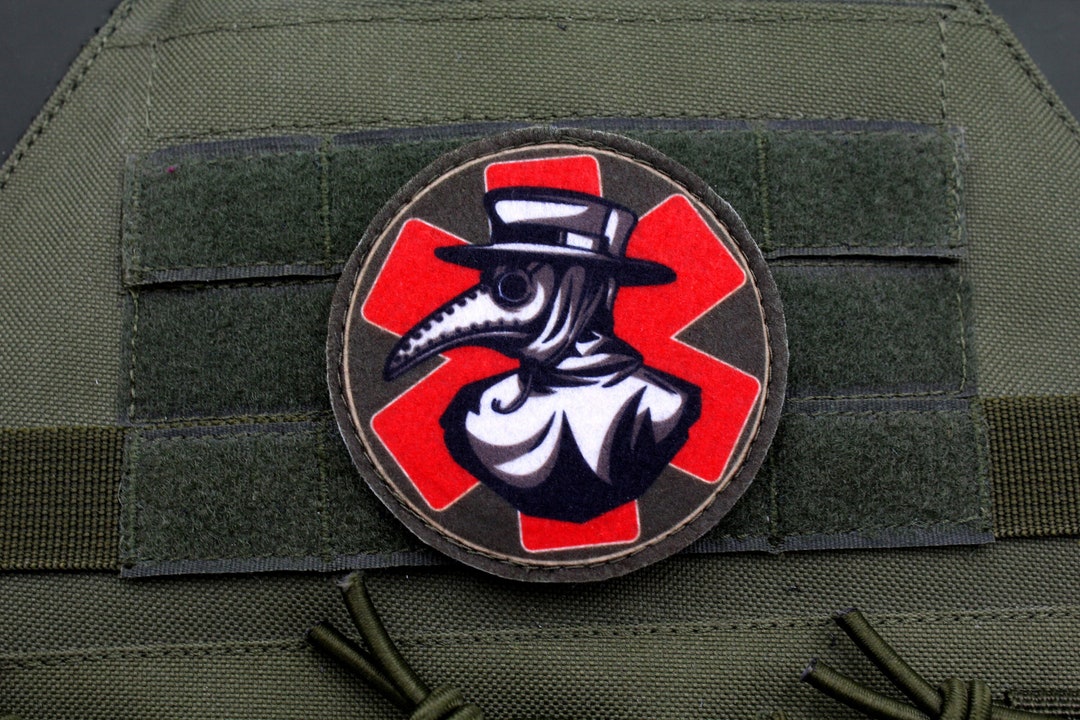 Plague Doctor Red Paramedic Emt Patch - Etsy