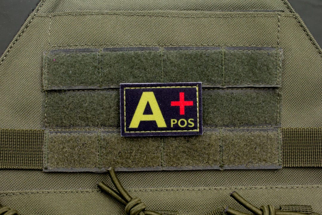 Blood Type A+ Pos BLACK Paramedic Emt Patch - Etsy