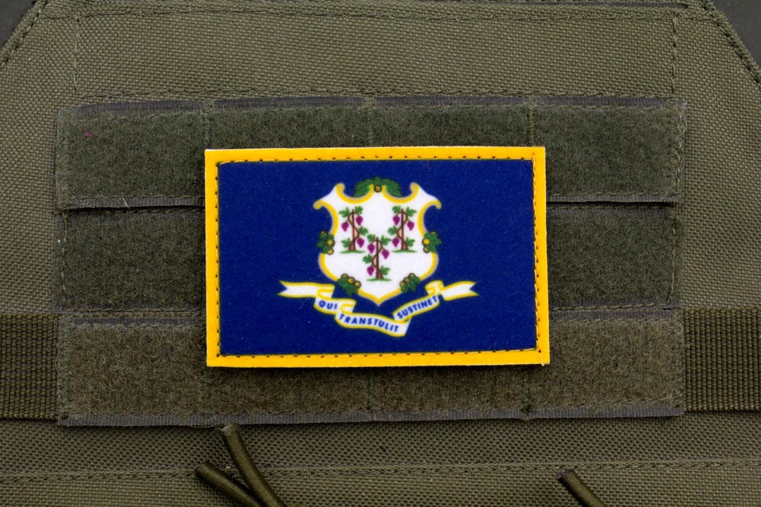 Connecticut Flag Patriotic Hook and Loop Patch - Etsy