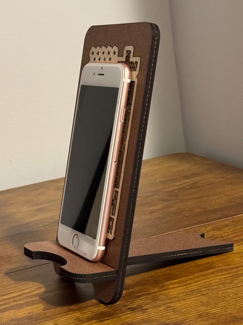 Faith Over Fear Wood Smartphone Stand: Patriotic Laser Engraved Phone ...