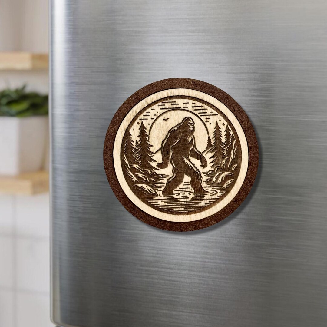 Bigfoot Sasquatch Fridge Magnet | Bigfoot in the Wilderness Cryptid ...