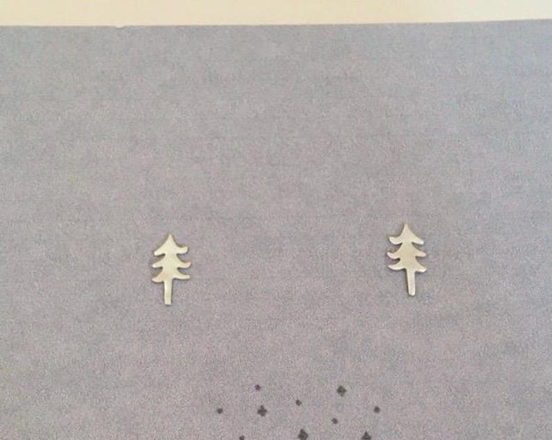 Silver Pine Tree Studs, Pine Tree Earrings, Tree Earrings, Pine Tree ...