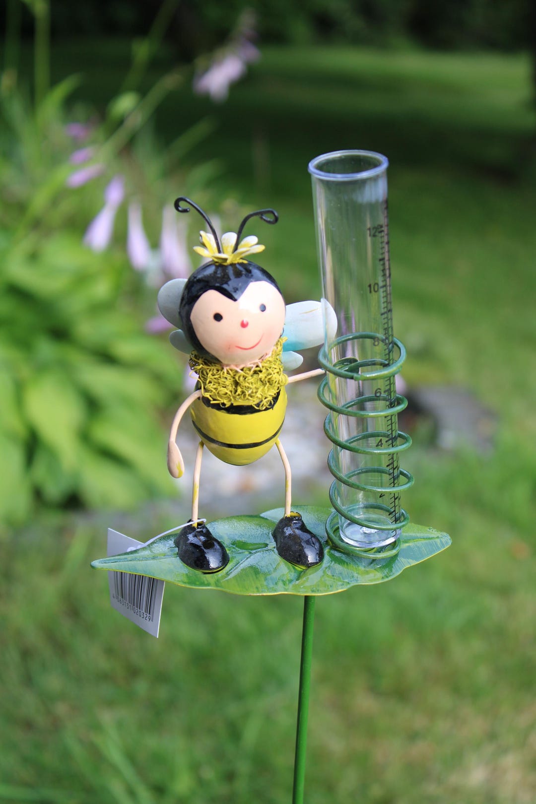 Small Rain Gauge bee Willi on a Stick With Plastic Measuring Cup ...