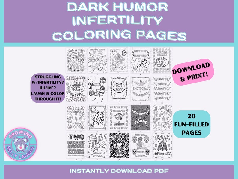 Dark Humor Infertility Coloring Pages - Etsy