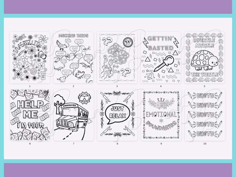 Dark Humor Infertility Coloring Pages - Etsy