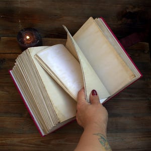Pink Leather Grimoire, Vintage Style Book of Shadows, Lockable Journal ...