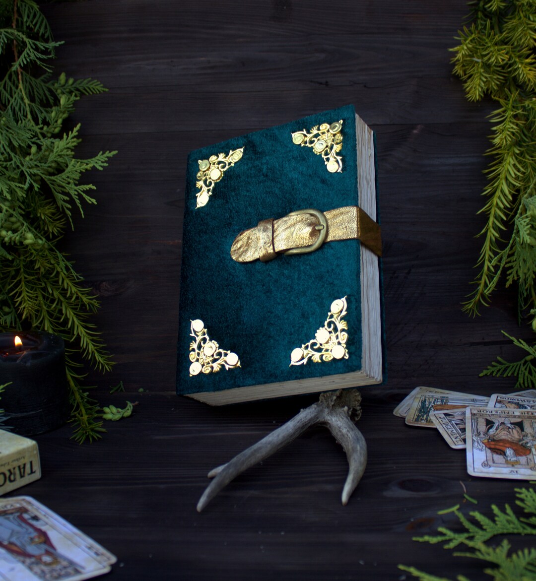 Handmade Book of Shadows Journal, Handmade Journal Velvet, Grimoire ...