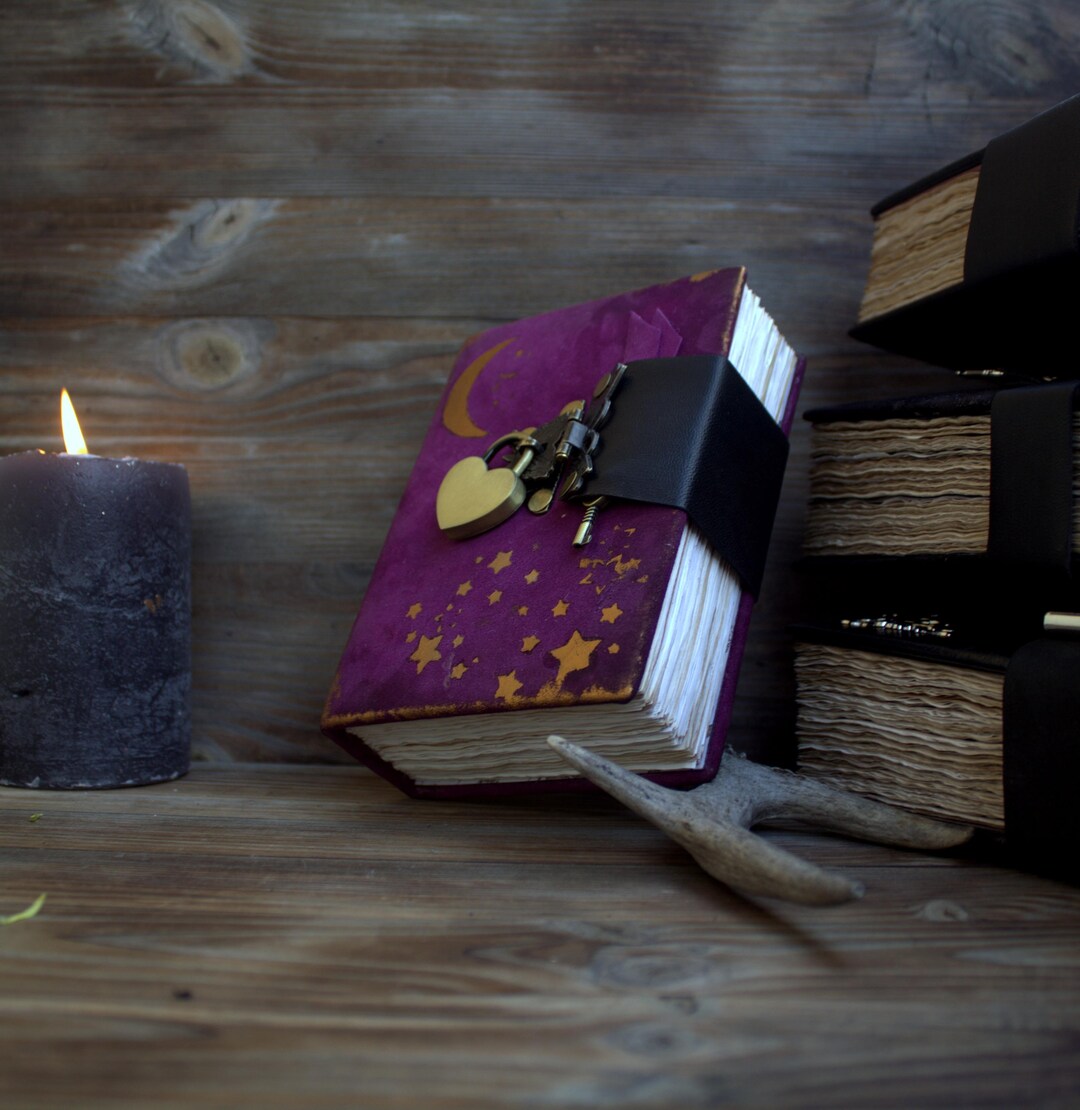 Fairy Lock Grimoire Journal, Gothic Witch Diary, Handmade Leather ...