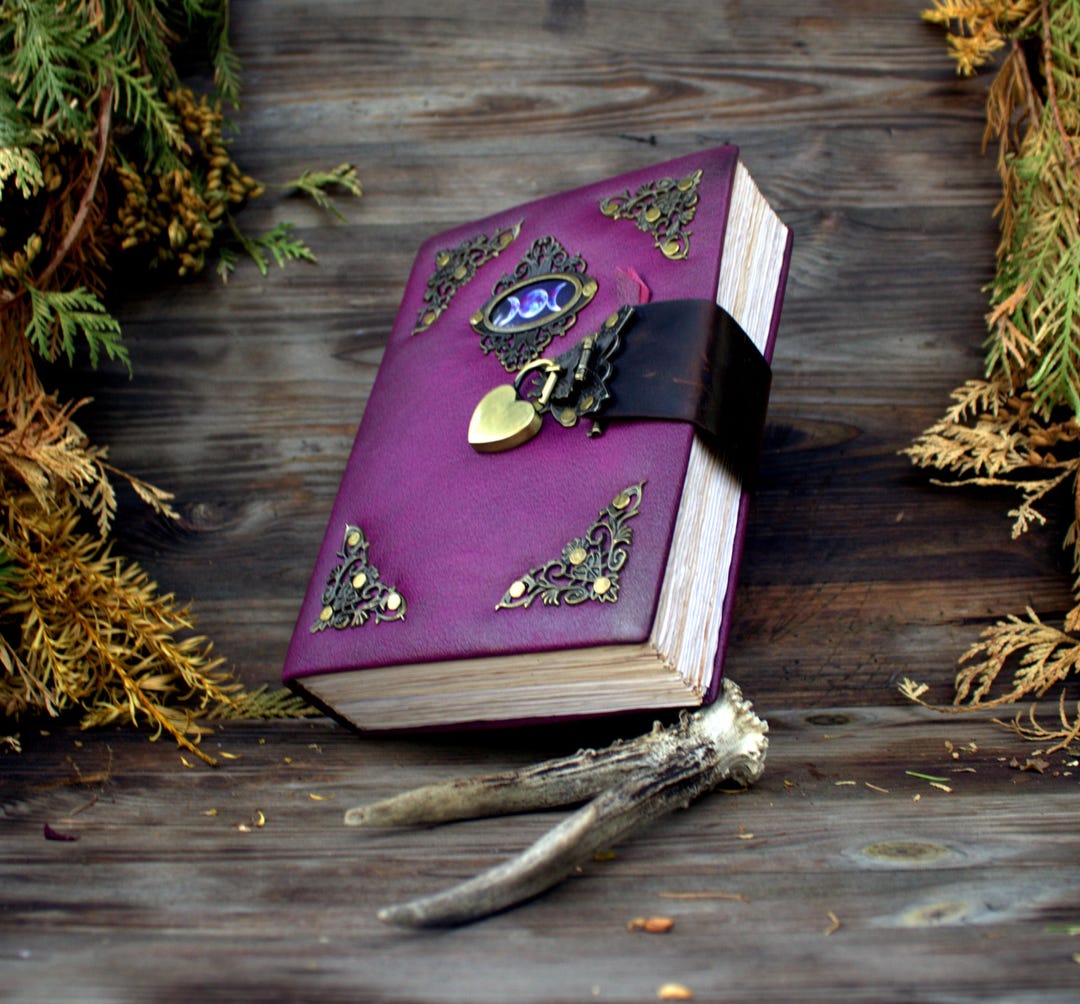 Pink Grimoire Journal With Lock and Key, Purple Locked Notebook,journal Lock Vintage, Locking ...