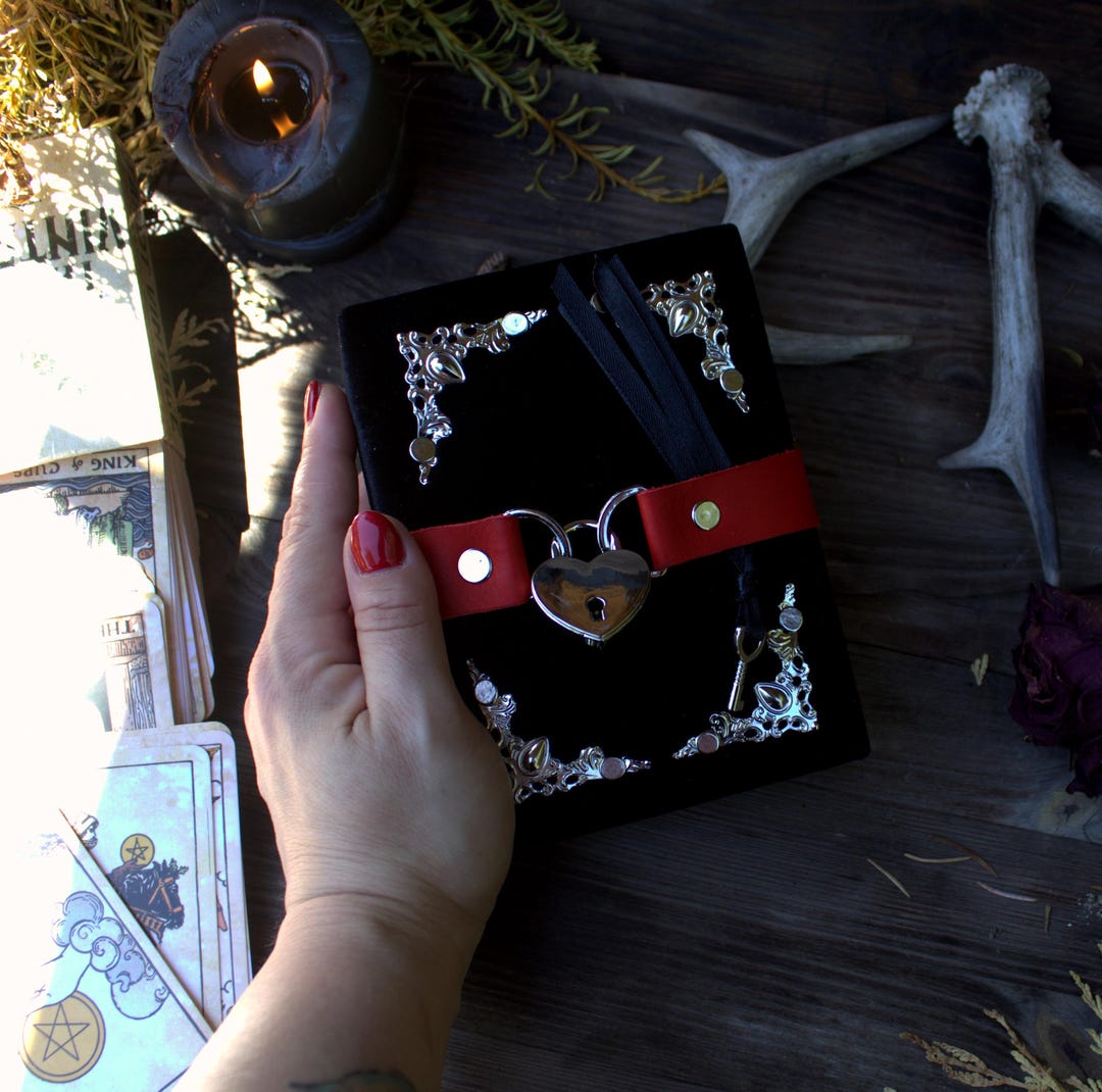 Practical Magic Handwritten Diary in Velvet Cover, Velvet Grimoire ...